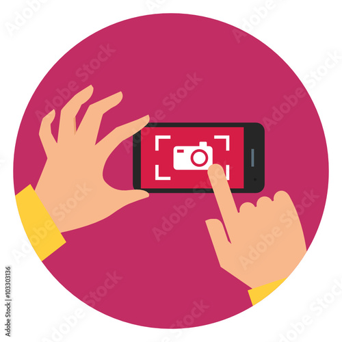 "Take a photo - Circle Icon. Modern Design Flat Style Icon" Stock image ...