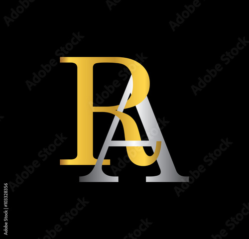 "RA initial letter with gold and silver" Stock image and royalty-free ...