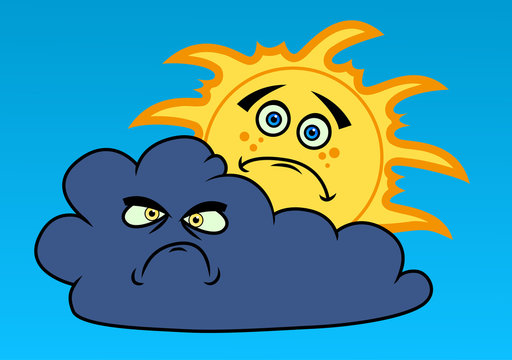 Sad Sun Clip Art