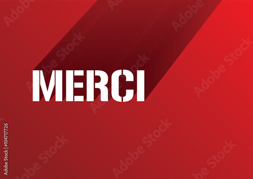 "Merci - Blanc message de remerciement sur fond rouge" Stock photo and ...