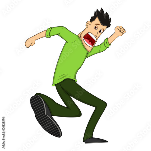 "Male running scared cartoon" Stock image and royalty-free vector files ...
