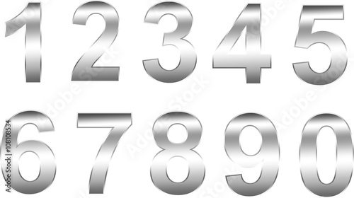 "Collection of silver numbers" Stock image and royalty-free vector ...