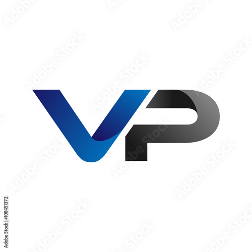 "Modern Simple Initial Logo Vector Blue Grey Letters vp" Stock image ...