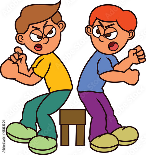 "Men Fighting Over a Chair Cartoon Illustration" Stock image and ...