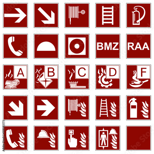 "Brandschutzzeichen Brandklassen DIN EN ISO 7010 / DIN 4844-2 ...