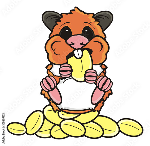 "hamster, pet, comic, cartoon, isolated, animal, rodent, nuts, peanuts ...