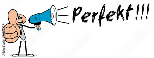 "Perfekt!!! Mann hält Daumen hoch!" Stockfotos und lizenzfreie Bilder ...