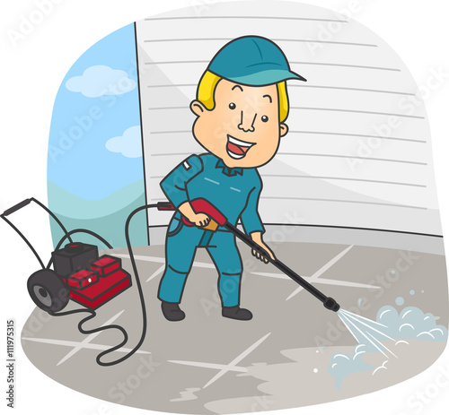"Man Cleaning Pressure Washer" Stock image and royalty-free vector ...