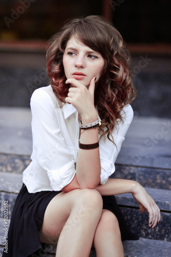Portrait Of Beautiful Sorrowful Serious Single Well Educated