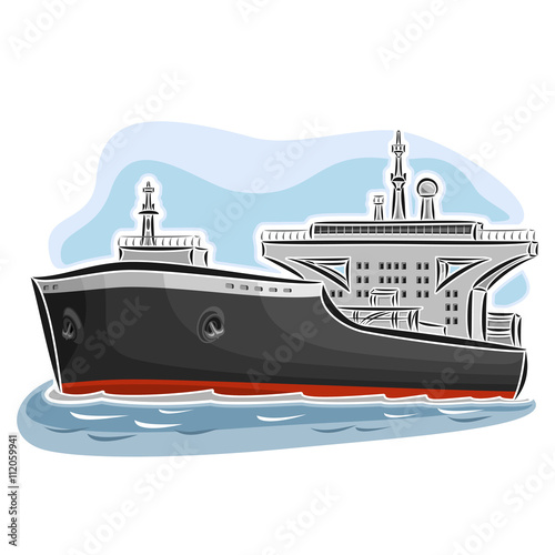 "Vector illustration of logo for crude oil tanker ship, consisting of ...