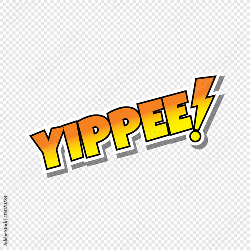 "yippee cartoon text sticker" Stock image and royalty-free vector files ...