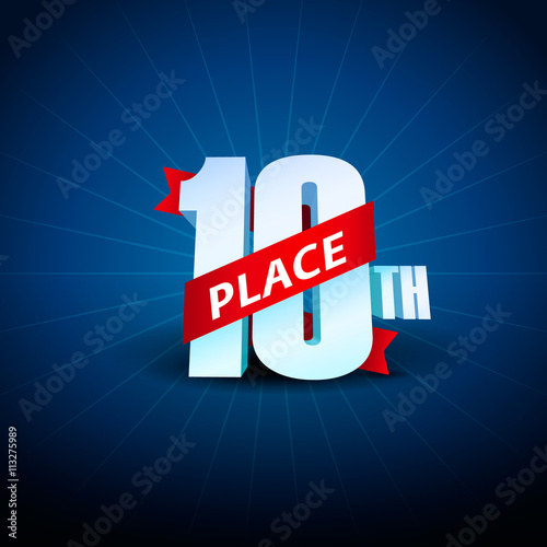 "10th place 3D on blue background" Stock image and royalty-free vector ...