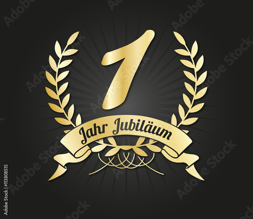 "1 jahr jubiläum kranz gold" Stock image and royalty-free vector files ...