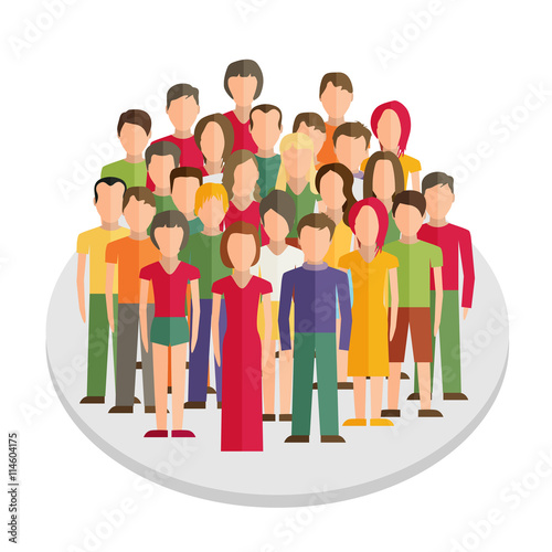 "Flat illustration of society members with a large group " Imágenes de ...