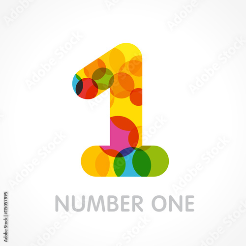 "Number one circle color logo. Vector sign Number One 1 first place ...