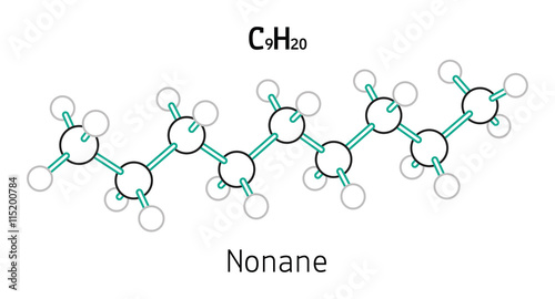 "C9H20 Nonane molecule" Stock image and royalty-free vector files on ...