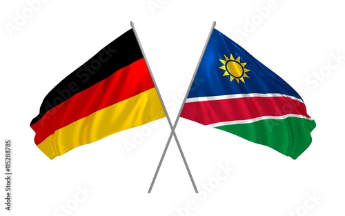 "3d illustration of Germany and Namibia flags together waving in the ...