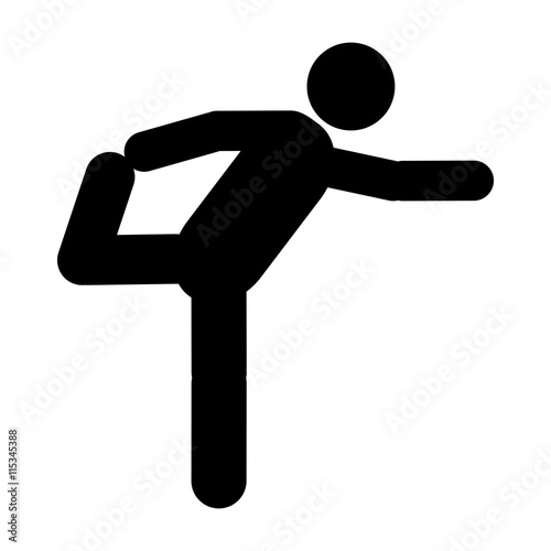 "simple flat design person stretching pictogram icon vector ...