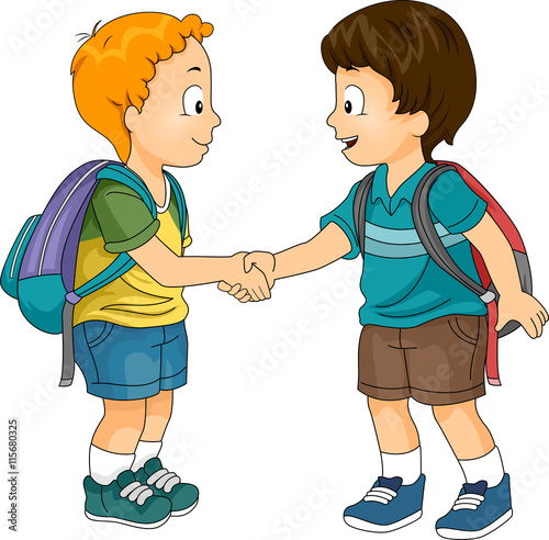 "Kids Boys School Introduction" Stock image and royalty-free vector ...