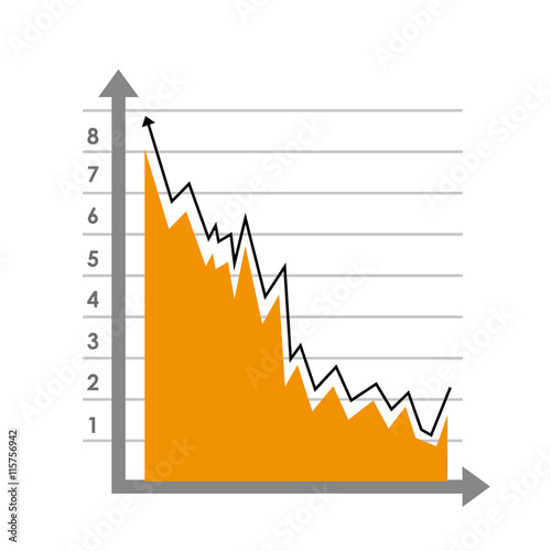"Graphic statistics showing probability, isolated flat icon vector ...