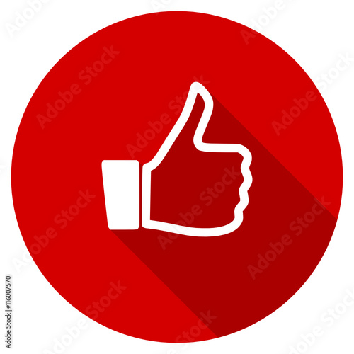 "Flat design red round like vector icon" Stock image and royalty-free ...
