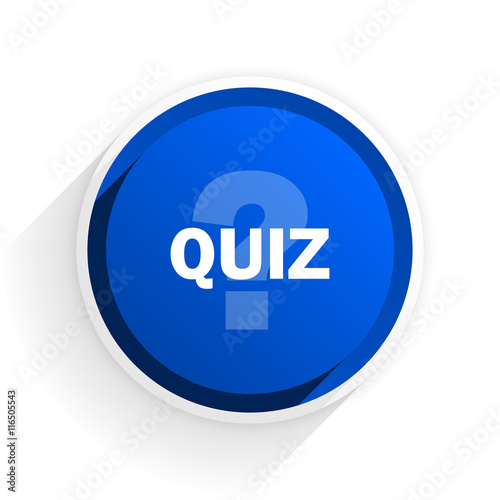 "quiz flat icon with shadow on white background, blue modern design web ...