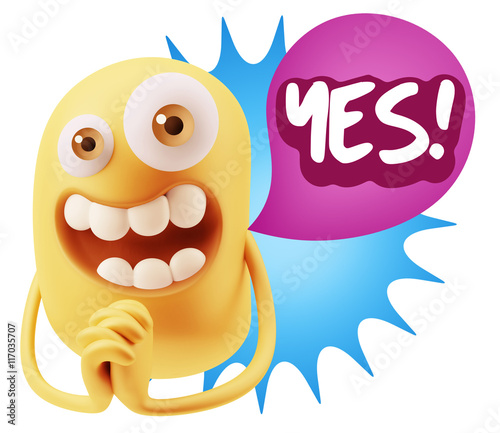 Smiley Face Saying Yes