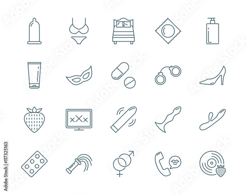 Sex Vector Icons Set Modern Line Style Imagens E Vetores De Stock