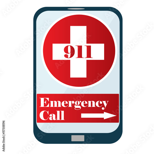 "Emergency call sign. Call ambulance car via mobile phone medical ...
