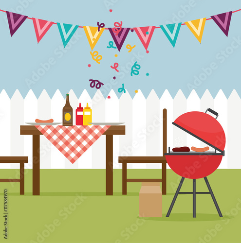 "Gartenparty BBQ Grillparty" Stockfotos und lizenzfreie Vektoren auf ...