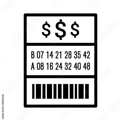 "American lottery / lotto ticket line art vector icon for websites ...
