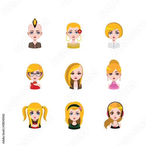 "Women avatar with blonde hair #3" Stock image and royalty-free vector ...