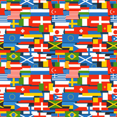 Sewing fabric with Different color flags seamless pattern - CottonBee