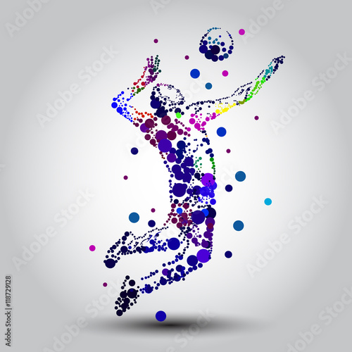 "Illustration of abstract volleyball player " Stock image and royalty ...