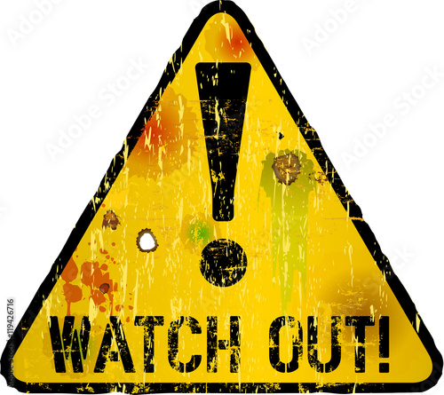"watch out sign, warning sign, vector illustration, exclamation point ...