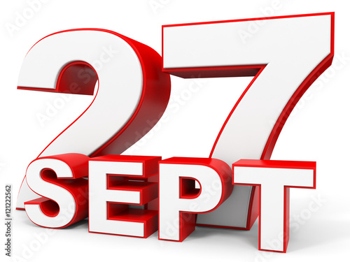 "September 27. 3d text on white background." Stock photo and royalty ...