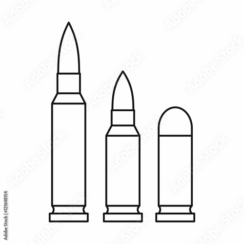 "Bullets icon in outline style on a white background" Stock image and ...