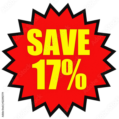 Discount 17 Percent Off 3D Illustration On White Background Photo Discount 17 Percent Off 3D Illustration On White Background Photo