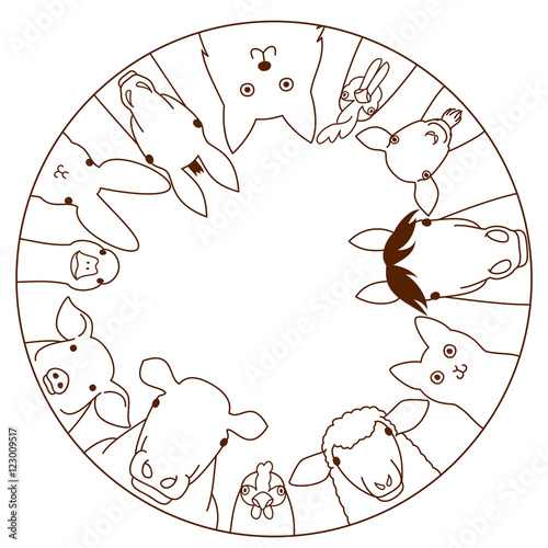 "farm animals circle" Stock image and royalty-free vector files on ...