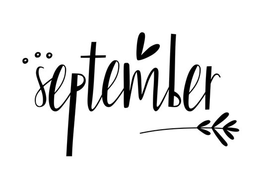 September Black And White Clipart