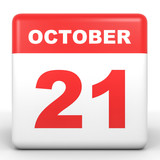 "October 21. Calendar on white background." Stock photo and royalty ...