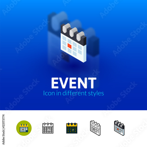 "Event icon in different style" Stock image and royalty-free vector ...