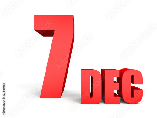 "December 7. Text on white background." Stock photo and royalty-free ...