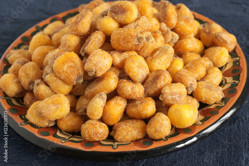"Corn nuts or cornicks a roasted and seasoned maize snack" Stock photo ...