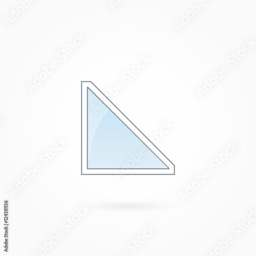 "Window frame vector illustration, single triangular closed modern ...