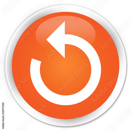 "Refresh arrow icon orange glossy round button" photo libre de droits ...