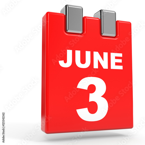 "June 3. Calendar on white background." Stock photo and royalty-free ...