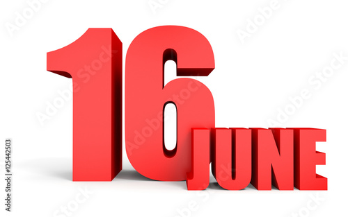 "June 16. Text on white background." Stock photo and royalty-free ...