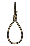 "hanging rope / cartoon vector and illustration, black and white, hand ...