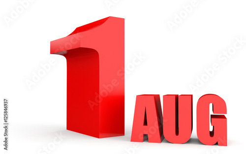 "August 1. Text on white background." Stockfotos und lizenzfreie Bilder ...